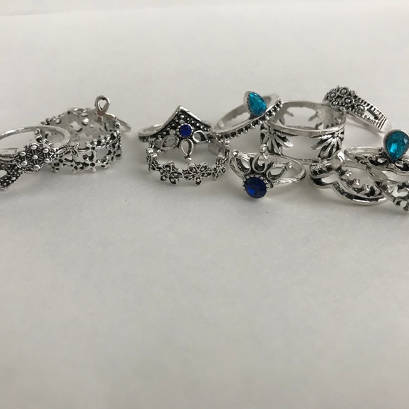 Jewelry | Crystal Charm Ring Set | Poshmark